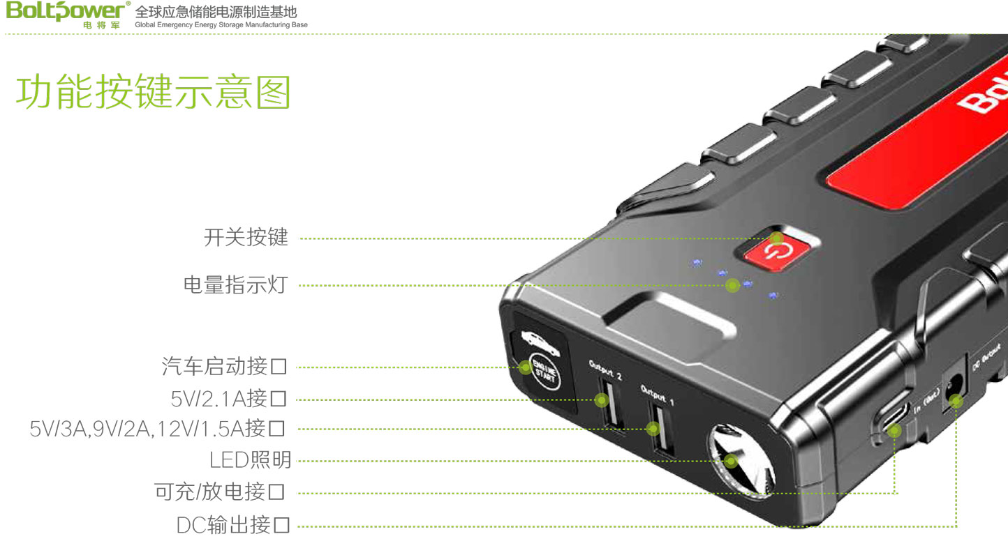 Boltpower电将军G37汽车应急启动电源-广东电将军能源有限公司